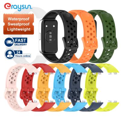 China Eraysun Silicone Straps for Huawei Band 10 9 8 NFC Accessories SmartWatch Replacement Sport Bracelet Adjustable Watch Band for sale