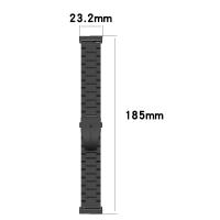 China Eraysun Adjustable Luxury Three Bead Gold Stainless Steel Smartwatch Strap for Versa 4 3 Sense 2 Universal Watch Band for sale