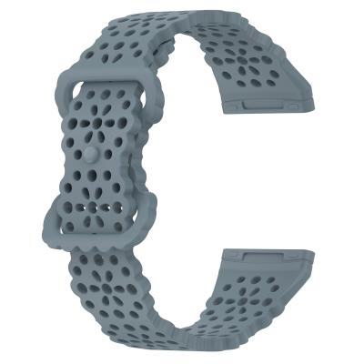 China Eraysun Carved Watch Strap for Fitbit Versa 4 Women Men, Breathable Waterproof Sport Watch Band Replacement Strap for sale