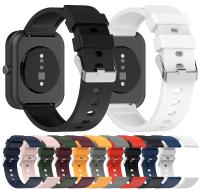 China Official Colorful Silicone Smart Strap for Amazfit Bip 3 Pro Bracelet Silver Buckle Wristband for sale