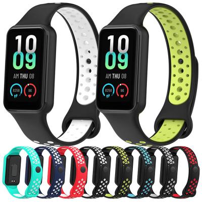 China Eraysun Two Colors Integrated Silicone Strap Soft Rubber Waterproof Fashion Smart Watch Band for Xiaomi Smart Band 8 Active for sale