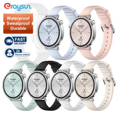China Eraysun Waterproof Adjustable Soft Comfortable Grain-textured Silicone Strap for Xiaomi S4 41mm Watch Bands for sale