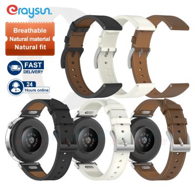 China Eraysun 18mm 20mm PU Leather Strap for Garmin Vivoactive6 for OPP Watch X2 Mini Universal Watch Band Genuine Leather Band for sale