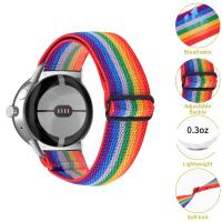 China Eraysun Nylon Loop Watch Band Strap for Google Pixel Watch Black Watch Adapter Wristband for sale