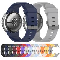 China Silicone Watch Bands for Google Pixel 3 45mm Watch Strap Pure Color Sport Soft Silicone Double Buckle Strap Bracelet for sale