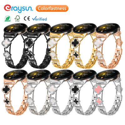 China Eraysun for Google Pixel Watch 2 1 3 41mm Diamond Metal Strap Replacement  Stainless Steel Moissanite Jewelry Clover Watch Band for sale