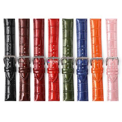 China Eraysun Leather Watch Straps Crystal Patent Ice Surface Gloss Genuine Leather Luxury Band for Smart Watch Accessories for sale