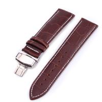 China Eraysun Leather Watch Straps First Layer With Butterfly Buckle Genuine Leather Luxury Band for Leather Smart Watch Band for sale