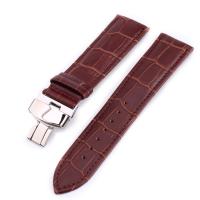 China Eraysun Leather Watch Straps First Layer With Butterfly Buckle Genuine Leather Luxury Band for Leather Smart Watch Band for sale