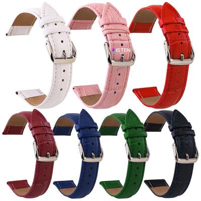 China Eraysun Leather Watch Straps Bamboo Pattern Waterproof Genuine Leather Smart Watch Accessories Bands for sale
