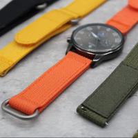 China Eraysun Hook and Loop Adhesive Bracelet Quick Release Watch Strap 18mm 22mm Ribbed Adjustable Mustard Nylon Watch Band 20mm for sale