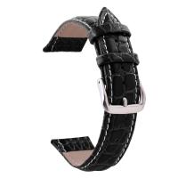 China Eraysun Cracked Round Crocodiler Pattern Cowhide Leather Watch Straps Custom Watch Band  20mm 22mm Watch Accessories for sale
