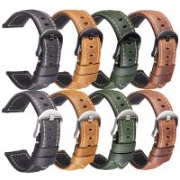China Eraysun Leather Watch Straps Best Value Quartz Spot Goods Suitable 20 22 24 26mm Watch Men Genuine Retro Bands Rough Crazy Strap for sale