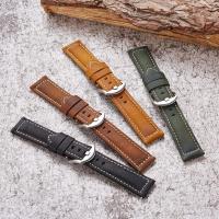 China Eraysun Leather Watch Straps Best Value Quartz Spot Goods Suitable 20 22 24 26mm Watch Men Genuine Retro Bands Rough Crazy Strap for sale