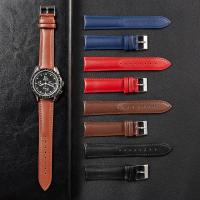China Eraysun Leather Watch Straps Genuine Leather Color Keeper Head Layer Cowhide Unisex Calf 16 18 19 20 22mm Watch Bands Man Woman for sale