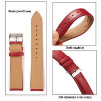 China Eraysun Leather Watch Straps Genuine Leather Color Keeper Head Layer Cowhide Unisex Calf 16 18 19 20 22mm Watch Bands Man Woman for sale
