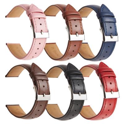 China Eraysun Leather Watch Straps Genuine Leather Color Keeper Head Layer Cowhide Unisex Calf 16 18 19 20 22mm Watch Bands Man Woman for sale
