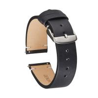 China Eraysun Leather Watch Straps Wholesale Hight Value Italian Black and Red Ladies Tooled Leather Watch Band for sale