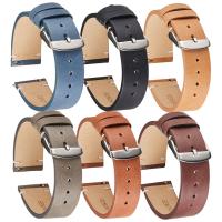 China Eraysun Leather Watch Straps Wholesale Hight Value Italian Black and Red Ladies Tooled Leather Watch Band for sale