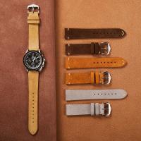 China Eraysun Leather Watch Straps Soft Wrist Watch Strap Suede Thick Hight Quality Genuine Calfskin Leather Watch Bands Saffian for sale