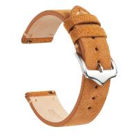 China Eraysun Leather Watch Straps Soft Wrist Watch Strap Suede Thick Hight Quality Genuine Calfskin Leather Watch Bands Saffian for sale