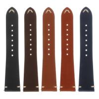China Eraysun Leather Watch Straps Genuine Crazy Horse Black Brown Leather Watch Band 18mm 20mm 22mm Vintage Leather Watch Strap for sale