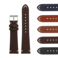 China Eraysun Leather Watch Straps Genuine Crazy Horse Black Brown Leather Watch Band 18mm 20mm 22mm Vintage Leather Watch Strap for sale