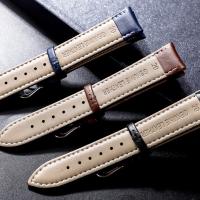 China Eraysun Leather Watch Straps 16 18 20 21 22mm Genuine Wide Leather Watch Band Soft Material Watch Band Wrist Strap for sale
