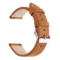 China Eraysun Leather Watch Straps Luxury Suede Watches Strap High Quality Genuine Soft Hand Sewn for 18 20 22mm Genuine Leather Band for sale
