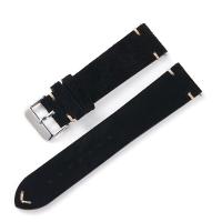 China Eraysun Leather Watch Straps Luxury Suede Watches Strap High Quality Genuine Soft Hand Sewn for 18 20 22mm Genuine Leather Band for sale