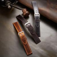 China Eraysun Leather Watch Straps High Quality Wide Vintage Tanned Genuine Luxury Wrist Smart Watch Band Leather Watch Strap for sale