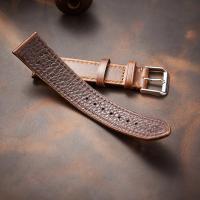 China Eraysun Leather Watch Straps High Quality Wide Vintage Tanned Genuine Luxury Wrist Smart Watch Band Leather Watch Strap for sale