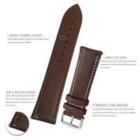 China Eraysun Leather Watch Straps ODM Cutting Genuine Leather Wrap Watch Bands Quick Release 18mm/20mm/22mm Watch Belt for sale