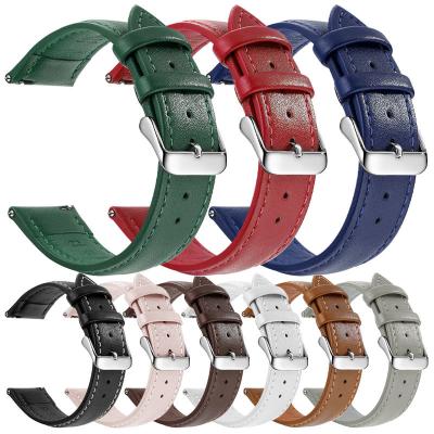 China Eraysun Leather Watch Straps ODM Cutting Genuine Leather Wrap Watch Bands Quick Release 18mm/20mm/22mm Watch Belt for sale