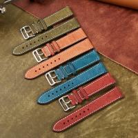 China Eraysun Vintage  Matte Tanned  Leather Watch Straps Custom  20mm 22mm Watch Accessories Watch Bands for sale