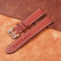 China Eraysun Vintage  Matte Tanned  Leather Watch Straps Custom  20mm 22mm Watch Accessories Watch Bands for sale