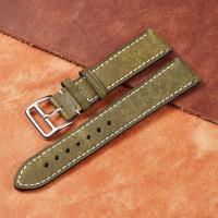 China Eraysun Vintage  Matte Tanned  Leather Watch Straps Custom  20mm 22mm Watch Accessories Watch Bands for sale
