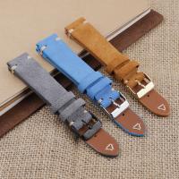 China Eraysun Leather Watch Straps Custom Soft Suede Leather Watch Band 18mm 20mm 22mm Stainless Steel Buckle Watch Accessories for sale