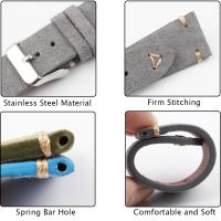 China Eraysun Leather Watch Straps Custom Soft Suede Leather Watch Band 18mm 20mm 22mm Stainless Steel Buckle Watch Accessories for sale