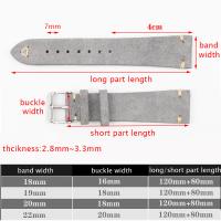 China Eraysun Leather Watch Straps Custom Soft Suede Leather Watch Band 18mm 20mm 22mm Stainless Steel Buckle Watch Accessories for sale