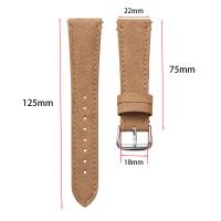 China Eraysun 20/22mm Mens Universal Brushed Genuine Leather Strap Breathable Sport Adjustable Luxury Smart Watch Band for sale