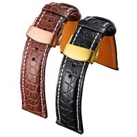 China Eraysun Crocodile Leather Watch Straps Custom Watch Band  Genuine Leather Bracelet 18mm 19mm 20mm 21mm 22mm for sale