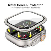 China ERAYSUN Aluminum Screen Protector Tooth Pattern Tempered Glass for Apple Watch Ultra 2 49mm for sale
