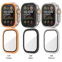 China ERAYSUN Aluminum Screen Protector Tooth Pattern Tempered Glass for Apple Watch Ultra 2 49mm for sale