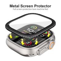 China ERAYSUN Aluminum Screen Protector Tooth Pattern Tempered Glass for Apple Watch Ultra 2 49mm for sale