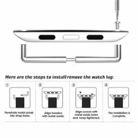 China Eraysun Screws Designs Band Adapters for Apple Watch Band I Watch 7/6/5 /4/3/2/1 Stainless Steel Metal Adapter Watch Accessories for sale