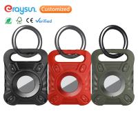 China Eraysun for Airtag Holder Silicone Case Protector Cover With Metal Keychain Anti-Scratch Fall Cover for Airtag Accessories Case for sale