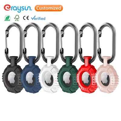 China Eraysun for Case Airtag Protective Shockproof Cover Holder Accessories Anti-Lost Keychain Key Ring Bag for Airtag Silicone Case for sale