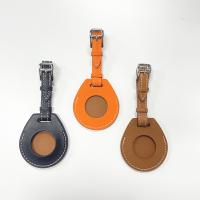 China Eraysun for AirTag Case Genuine Leather Key Ring for Apple Air Tag Keychain Cover Tracker Device Protect Sleeve Protector Bumper for sale