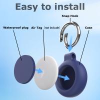 China Eraysun Silicone Protective Case Keychain Anti-lost Tracker Cover Waterproof Holder Shell for Apple AirTag Tracker Accessories for sale